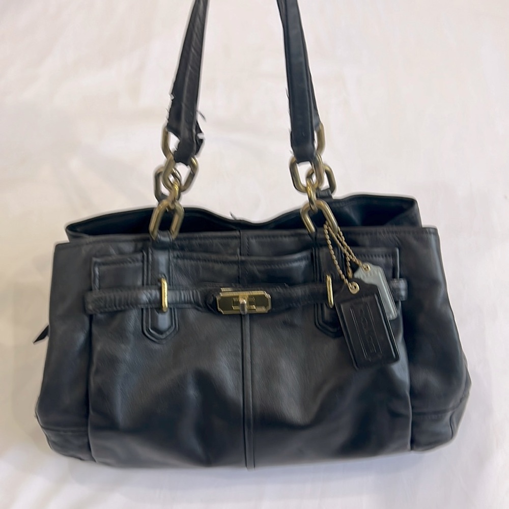 Coach Leather Chelsea Jayden Carryall Satchel Black B… - Gem